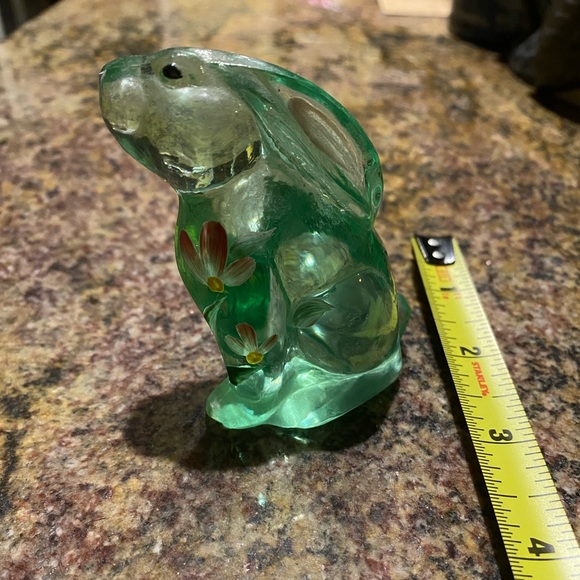 Fenton | Accents | Vintage Fenton Green Painted Glass Butterfly Kisses ...